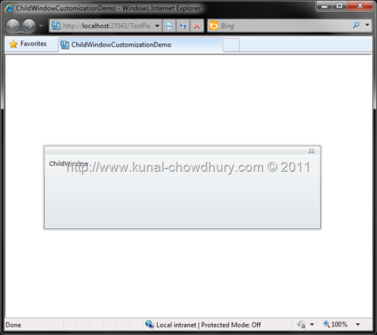 Customizing Silverlight ChildWindow Style using Blend | Kunal Chowdhury
